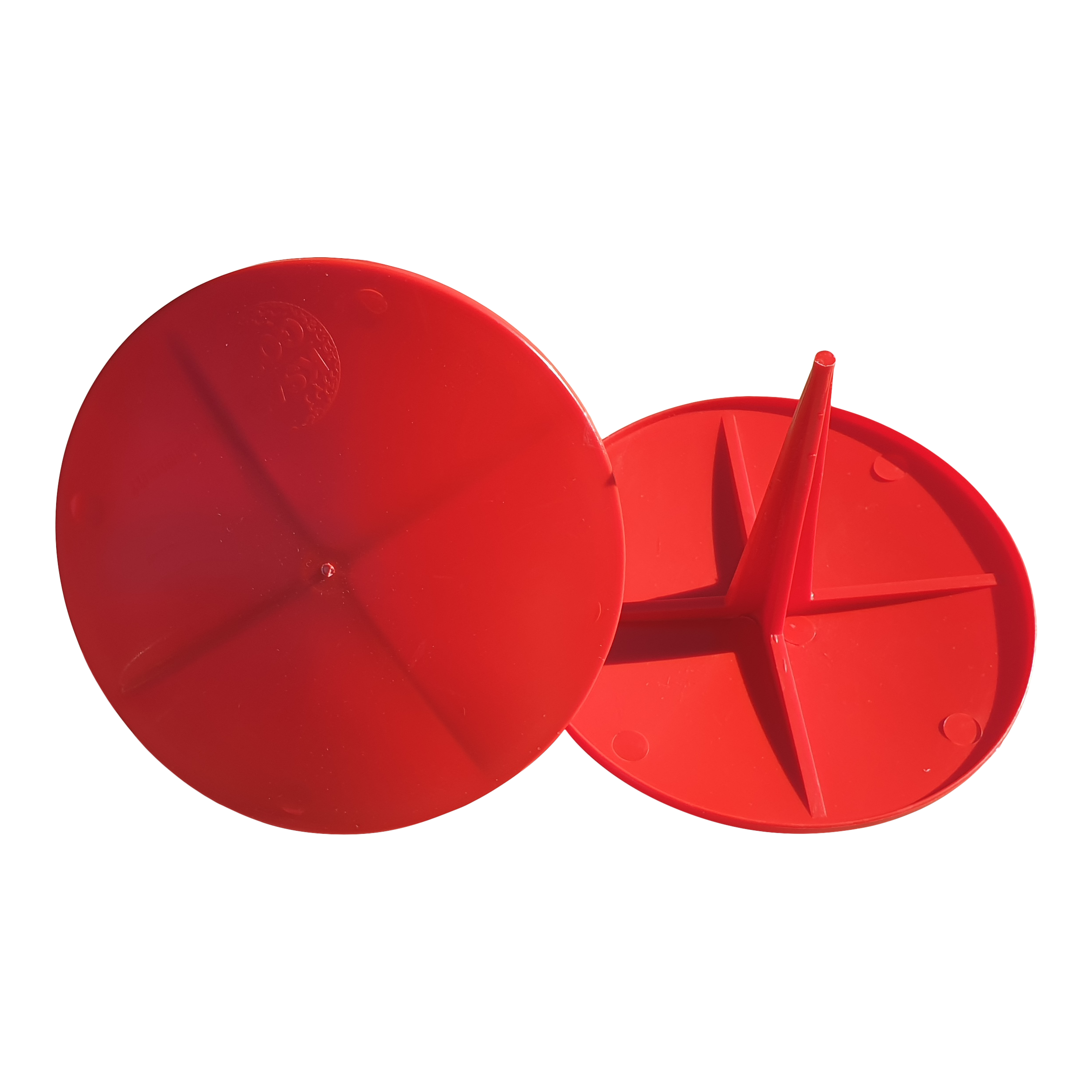 Tee-markering flat, Ø 15 cm, röd – GolfbaneProdukter ApS